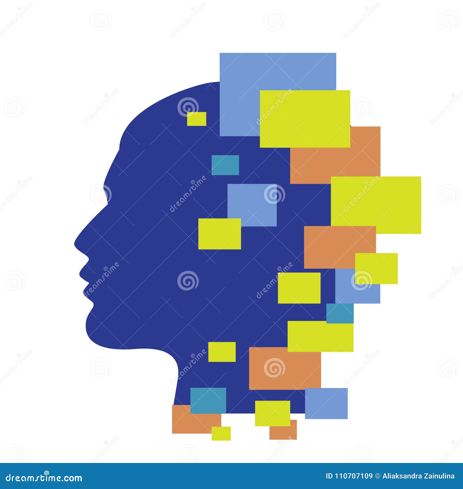 Techno Human Head Vector Logo Concept Illustration. Creative Idea Sign ...