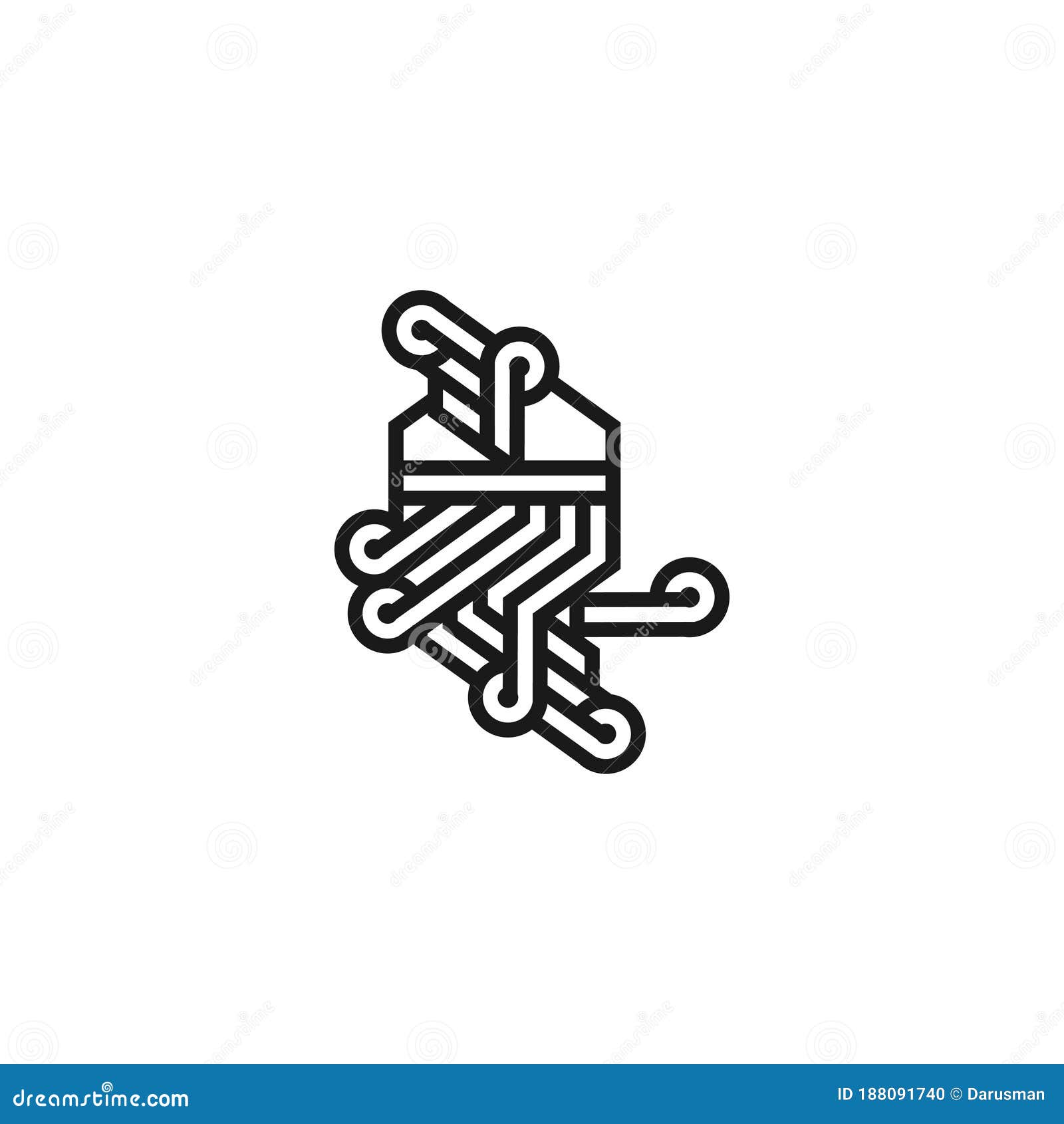 Techno Human Head Vector Logo Concept Illustration. Creative Idea Sign ...