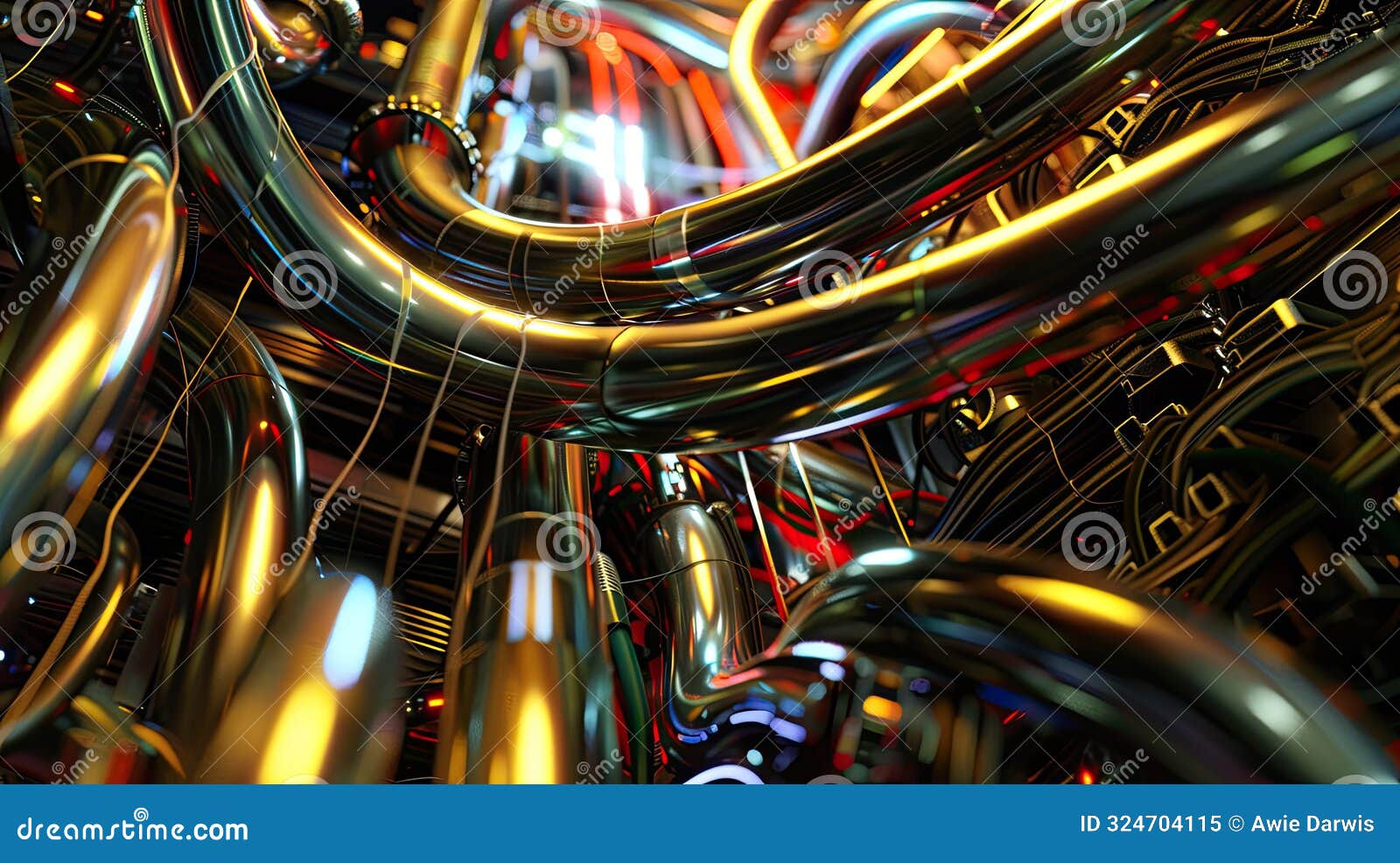 Techno Jungle of Computing Wires Stock Illustration - Illustration of ...