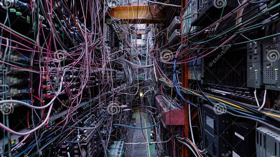 Techno Jungle of Computing Wires Stock Image - Image of technology ...