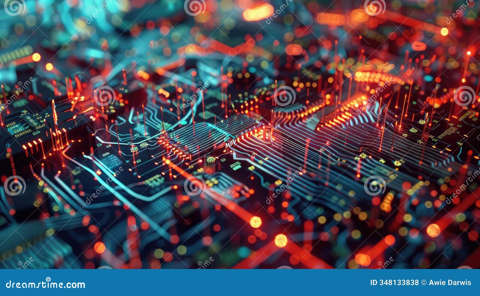 Techno Jungle of Computing Wires Stock Photo - Image of nature ...