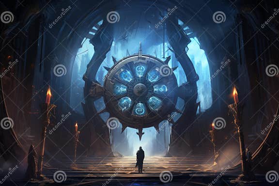 Techno Magic Portal. Generate Ai Stock Illustration - Illustration of ...