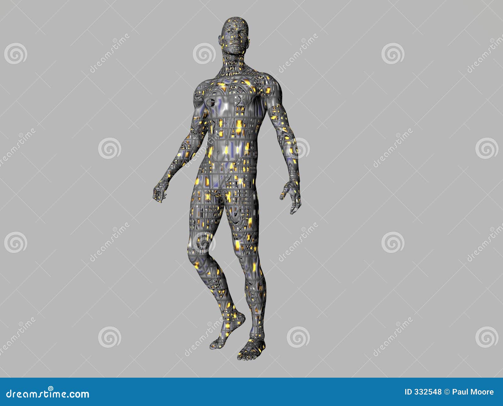 Techno Man stock illustration. Illustration of dsmax, droid - 332548