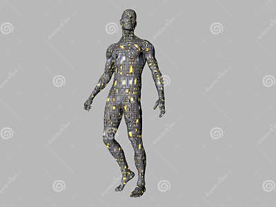 Techno Man stock illustration. Illustration of dsmax, droid - 332548