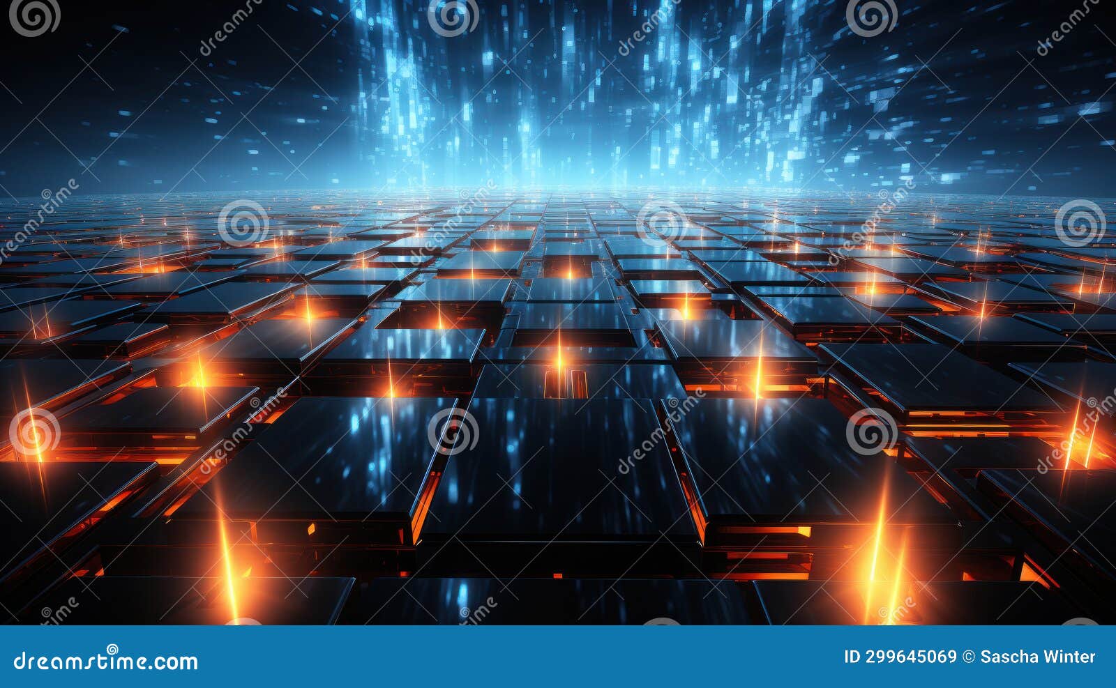 Techno Matrix: a Futuristic Technical Grid Stock Image - Image of ...