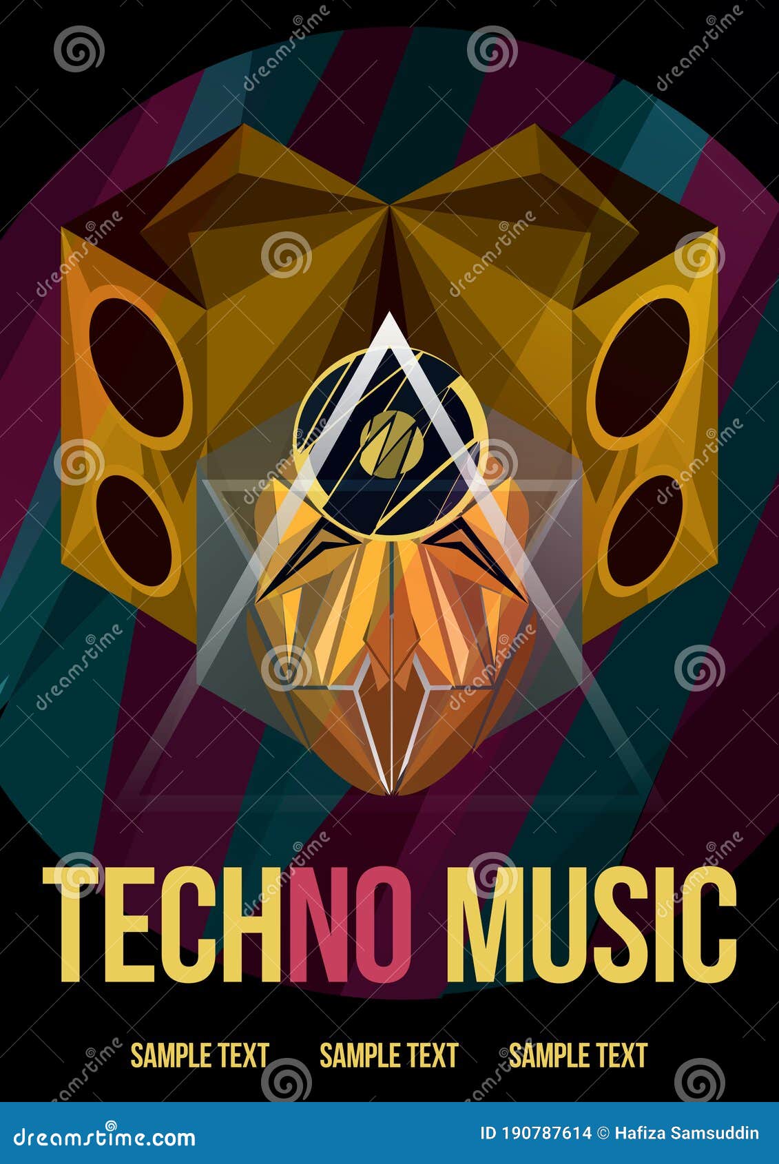 Techno Music. Vector Illustration Decorative Design Stock Vector ...