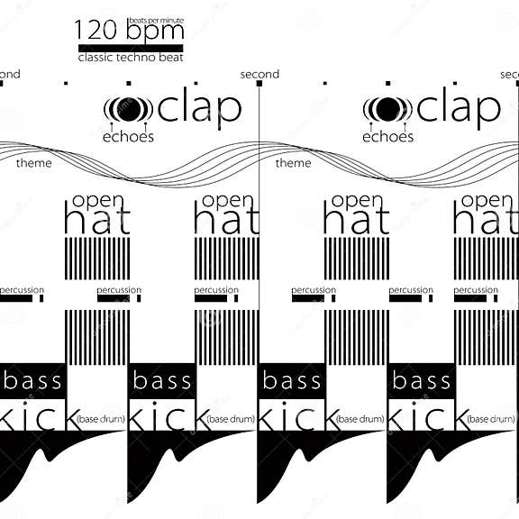Techno Music Visualization Seamless Pattern. 2 Seconds of Dance Stock ...