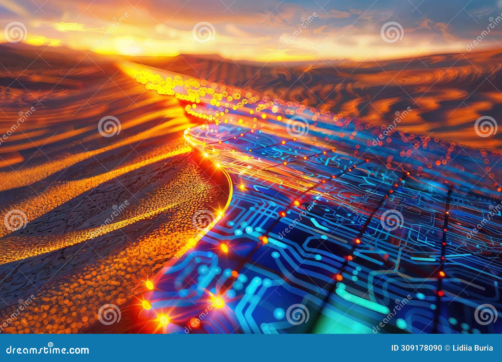 Nature & Tech Harmony: Organic Circuitry, Glowing Landscape, Generative ... Nature & Tech Harmony: Organic Circuitry, Glowing Landscape, Generative ...