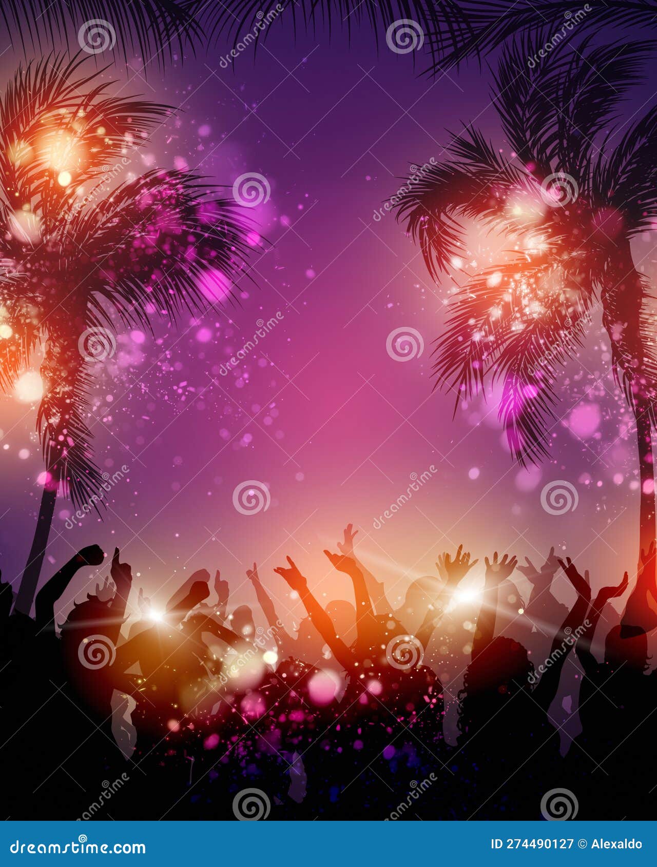 Techno Party at Beach stock image. Image of sunset, festival - 274490127