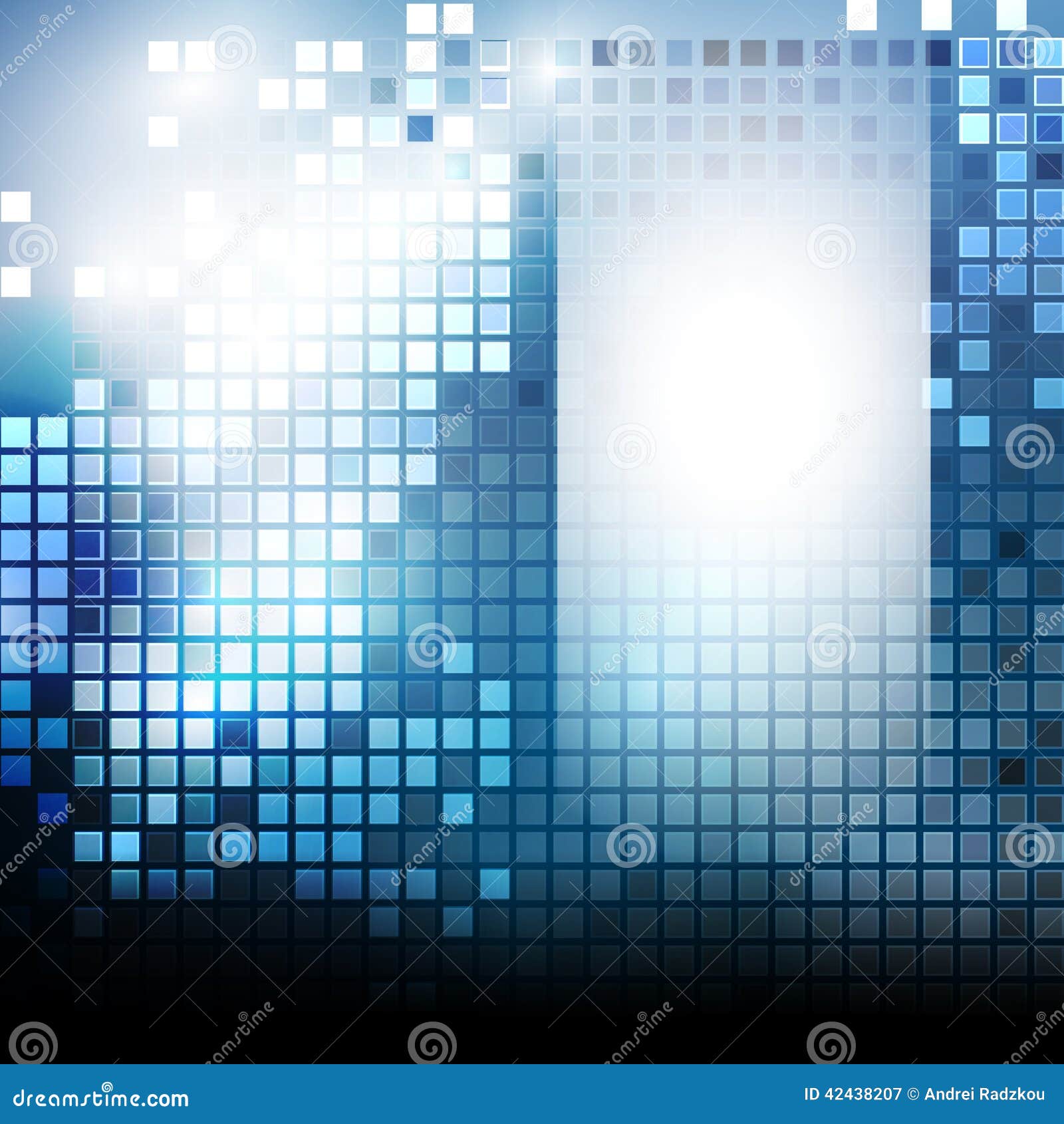 Techno Pattern with Blue Squares Stock Vector - Illustration of color ...