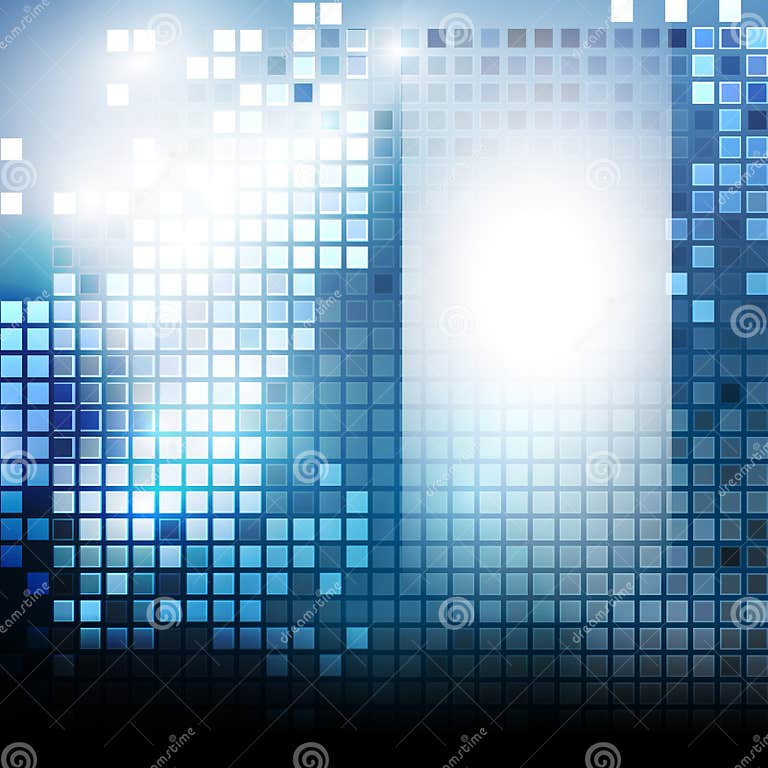 Techno Pattern with Blue Squares Stock Vector - Illustration of color ...