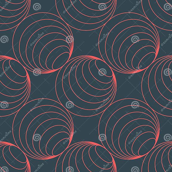 Techno Rave Music Circles Outline Seamless Pattern Vector Abstract ...