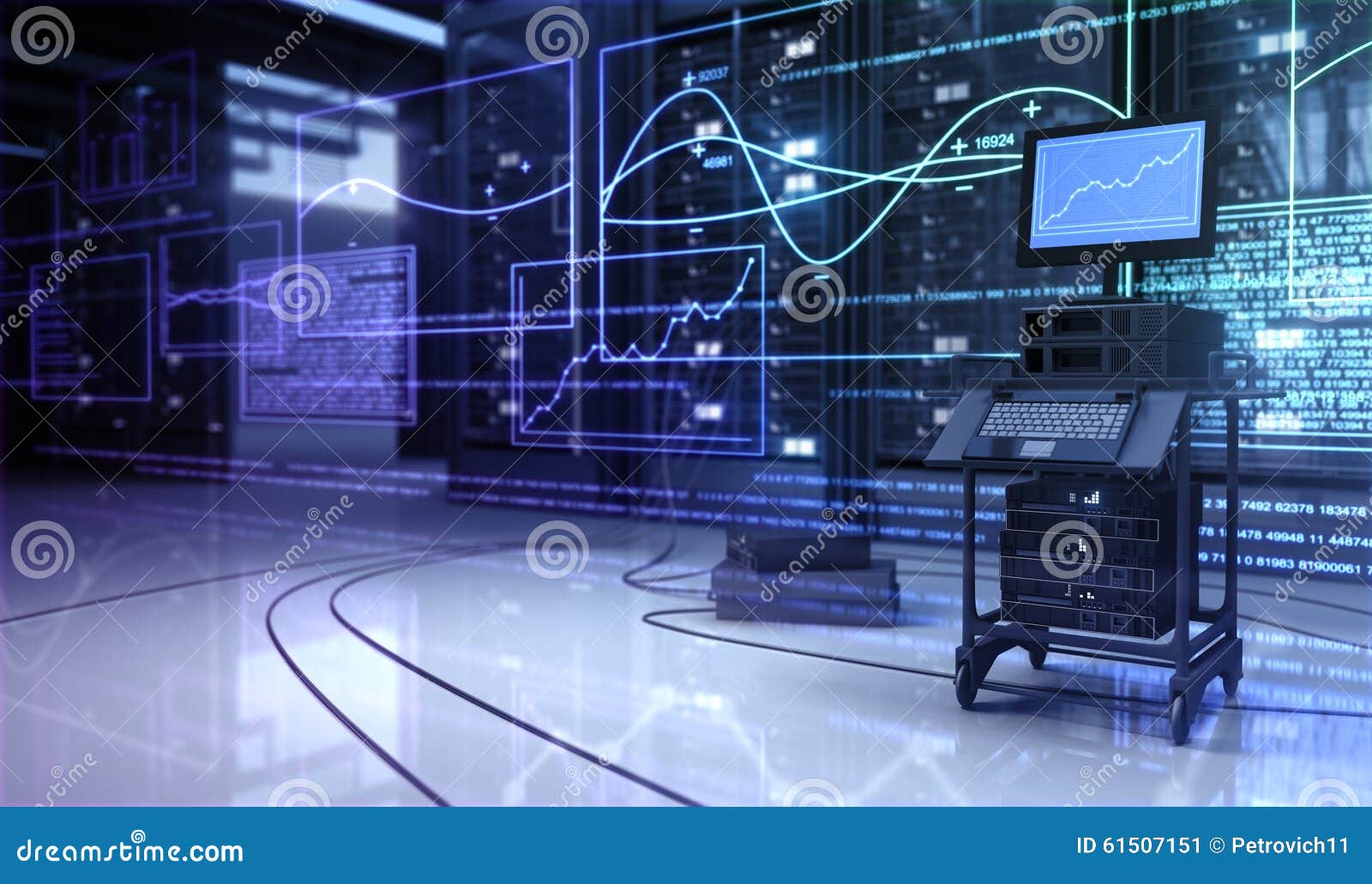 Techno room stock illustration. Illustration of hosting - 61507151