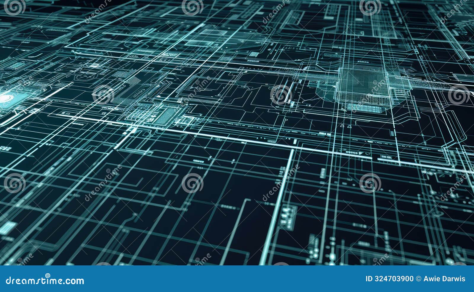Techno Jungle of Computing Wires Stock Illustration - Illustration of ...