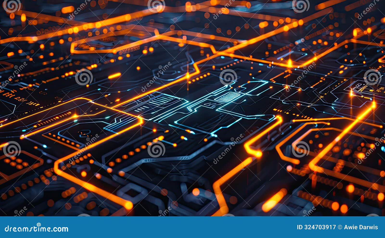 Techno Jungle of Computing Wires Stock Illustration - Illustration of ...