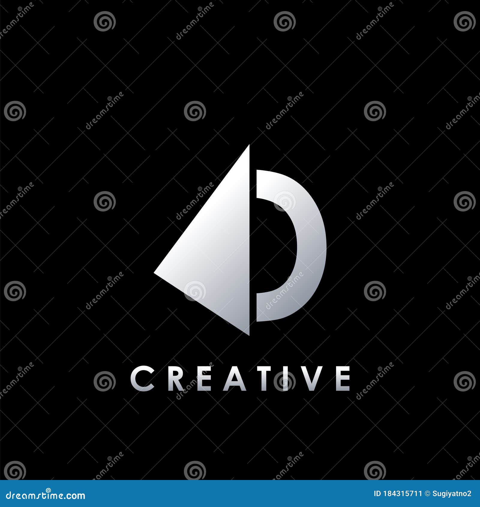 Techno Split Half Letter D Logo Vector Design Template with Geometrical ...