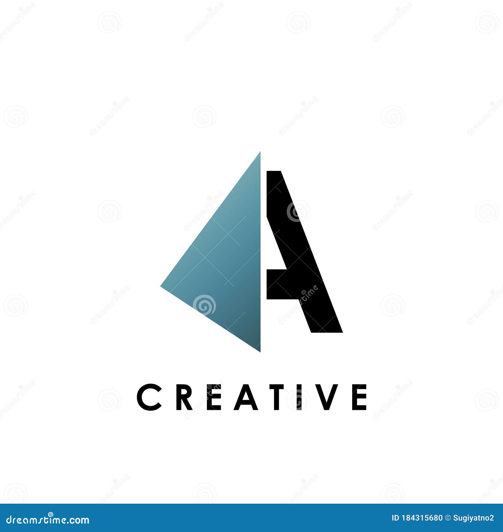 Techno Split Half Letter a Logo Vector Design Template with Geometrical ...