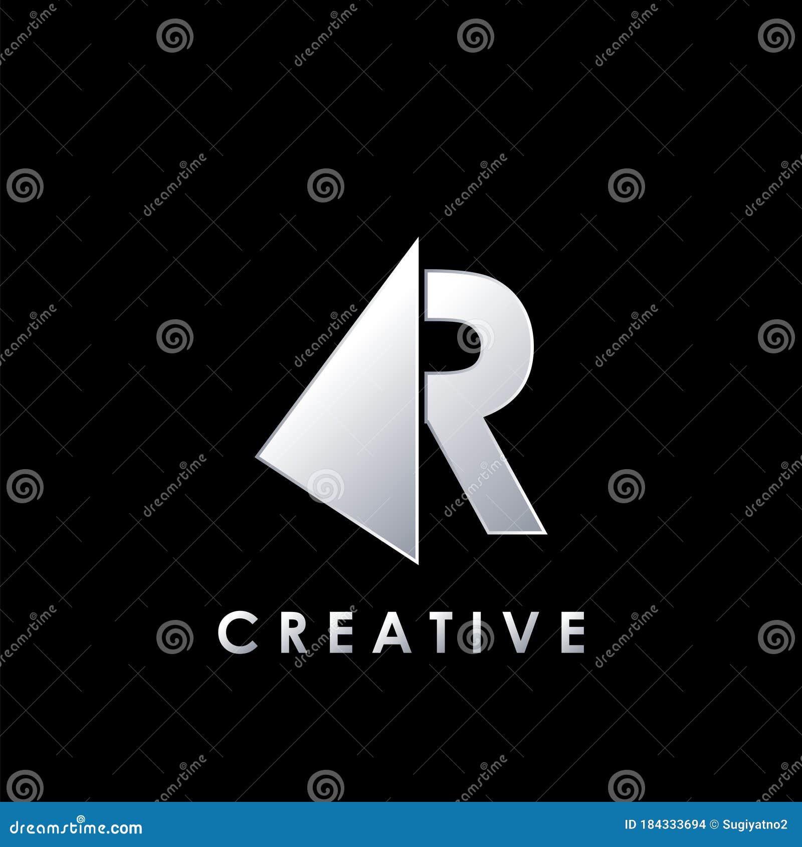 Techno Split Half Letter R Logo Vector Design Template with Geometrical ...