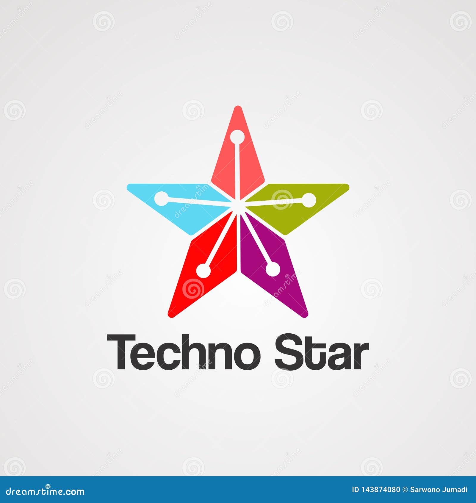 Techno Star Logo Vector, Icon, Element, and Template Stock Vector - Illustration of modern ...