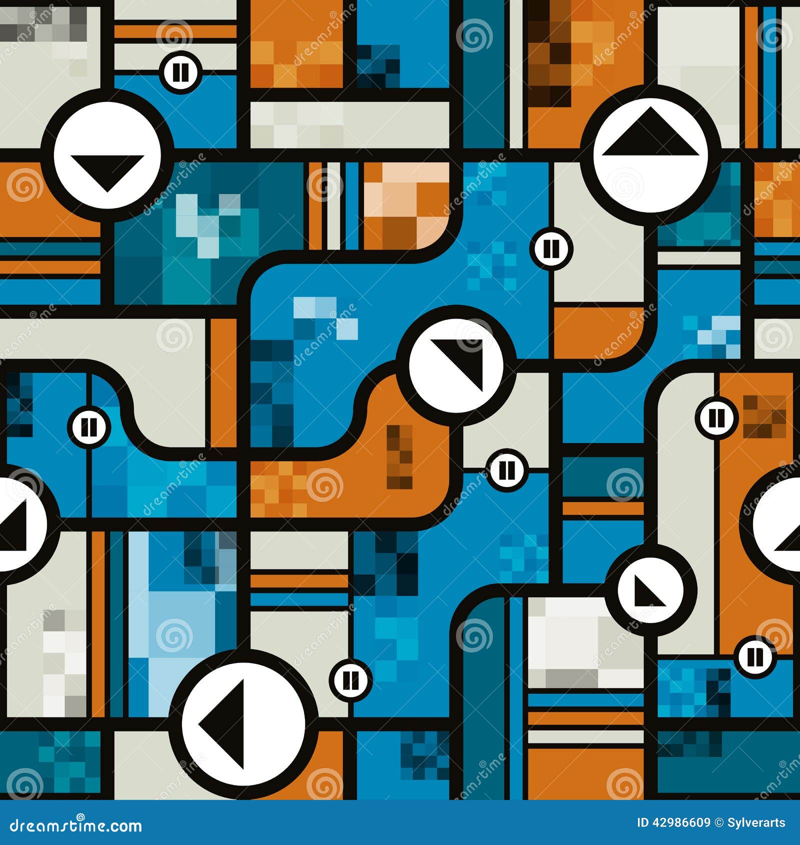 Techno Style Seamless Background. Stock Vector - Illustration of ...