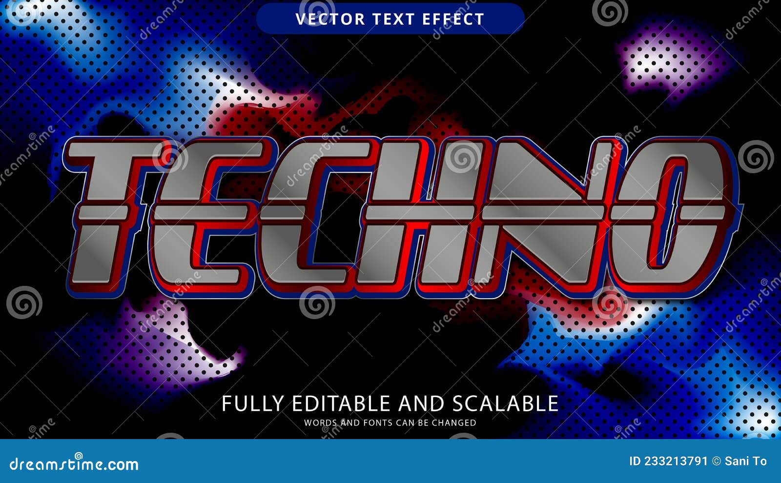 Techno Text Effect Editable Eps File Stock Vector - Illustration of ...