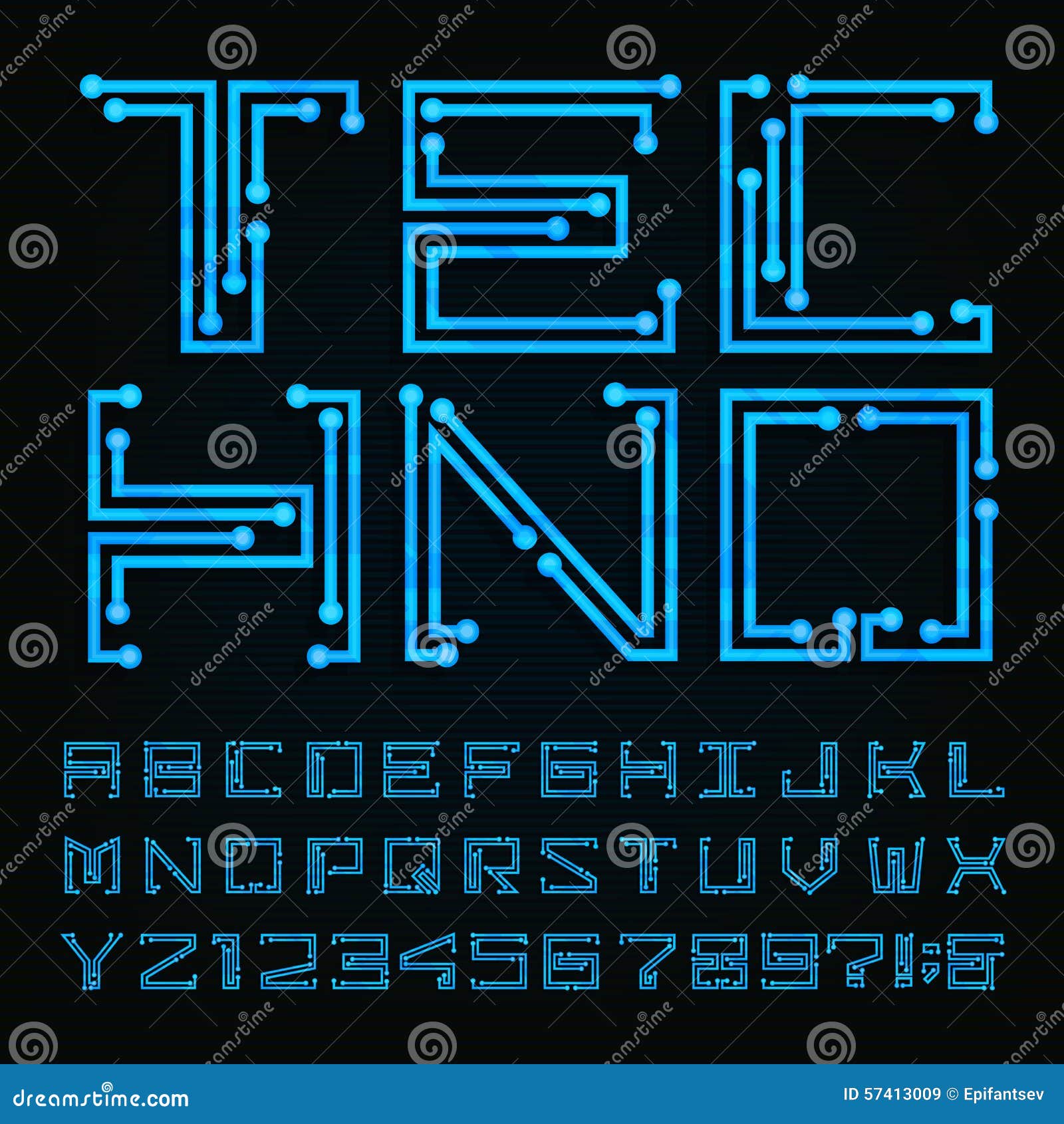 Techno Type Font. Vector Alphabet. Stock Illustration - Image: 57413009 Techno Type Font. Vector Alphabet. Stock Illustration - Image: 57413009