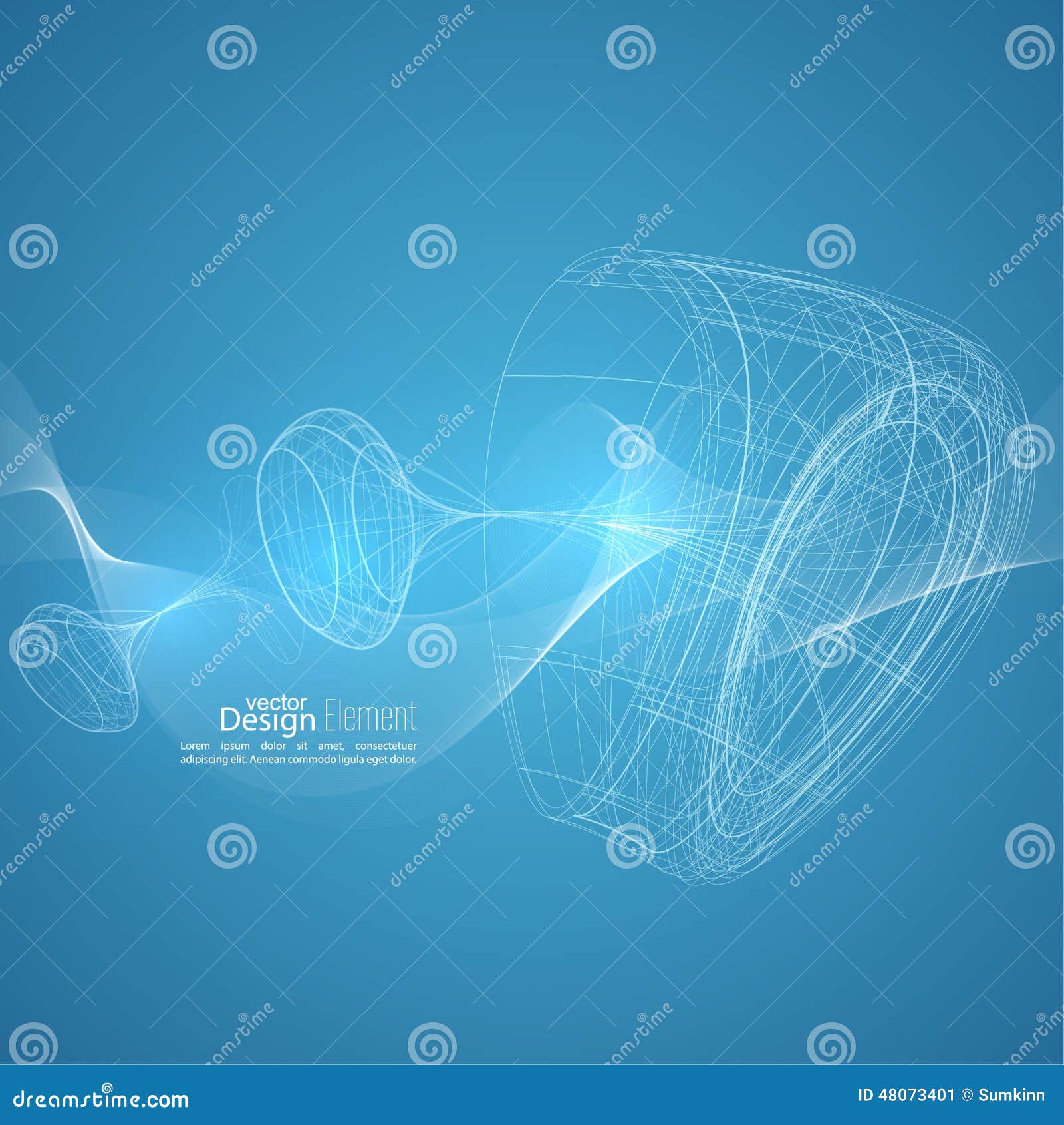 Techno Vector Abstract Background with Soft Lines. Stock Vector ...