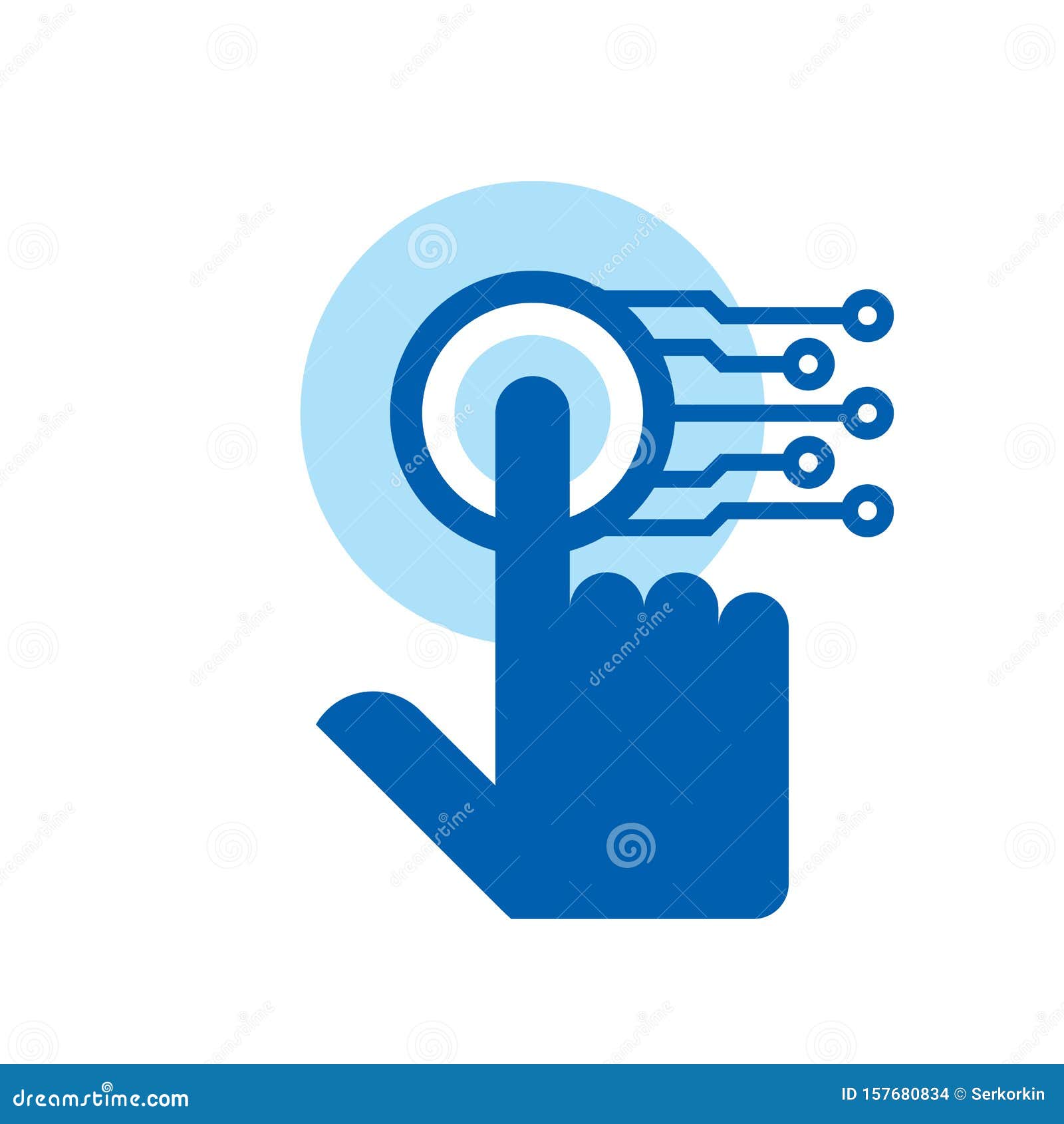 Techno - Vector Logo Template Concept Illustration. Human Hand Touch ...