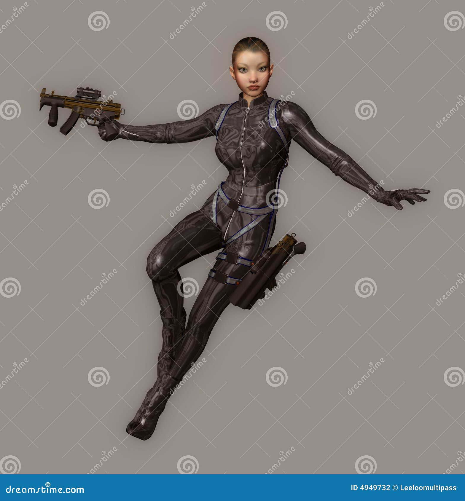 Techno Warrior stock illustration. Illustration of body - 4949732