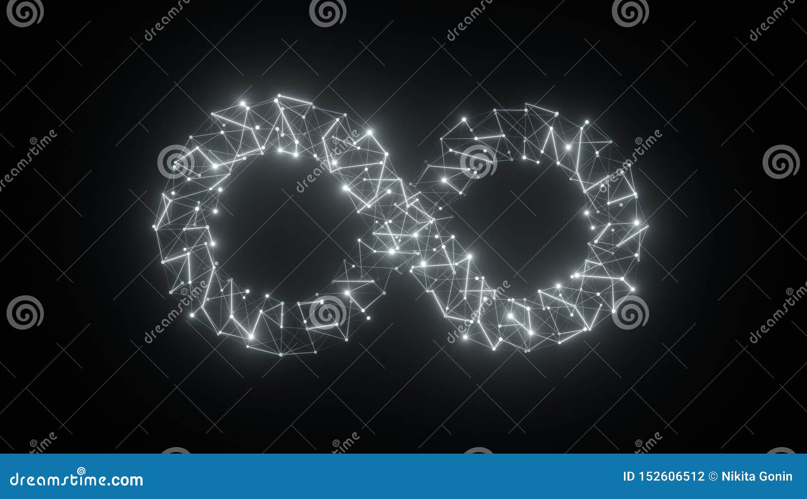 Techno Web in Form of Infinity Symbol 3D Render Stock Illustration ...