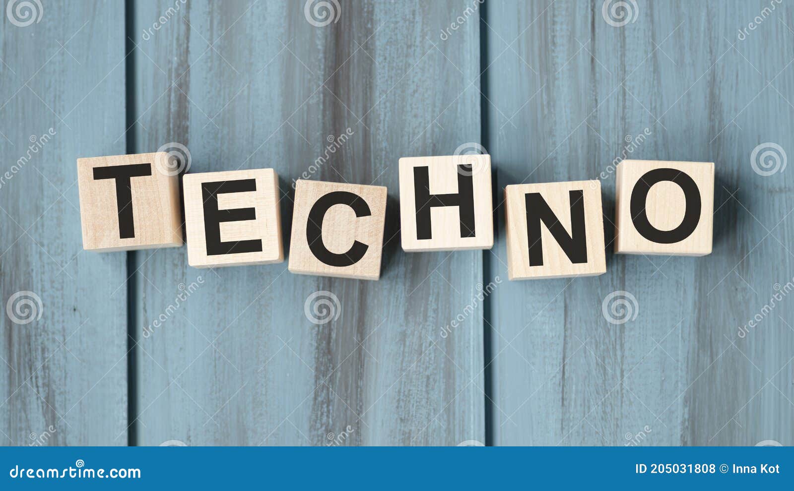 TECHNO Word Made with Wood Building Stock Photo - Image of pattern ...