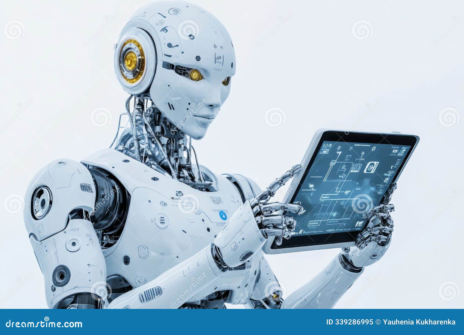 TechnoBot Process Enhancement Tablet Vision Stock Illustration ...