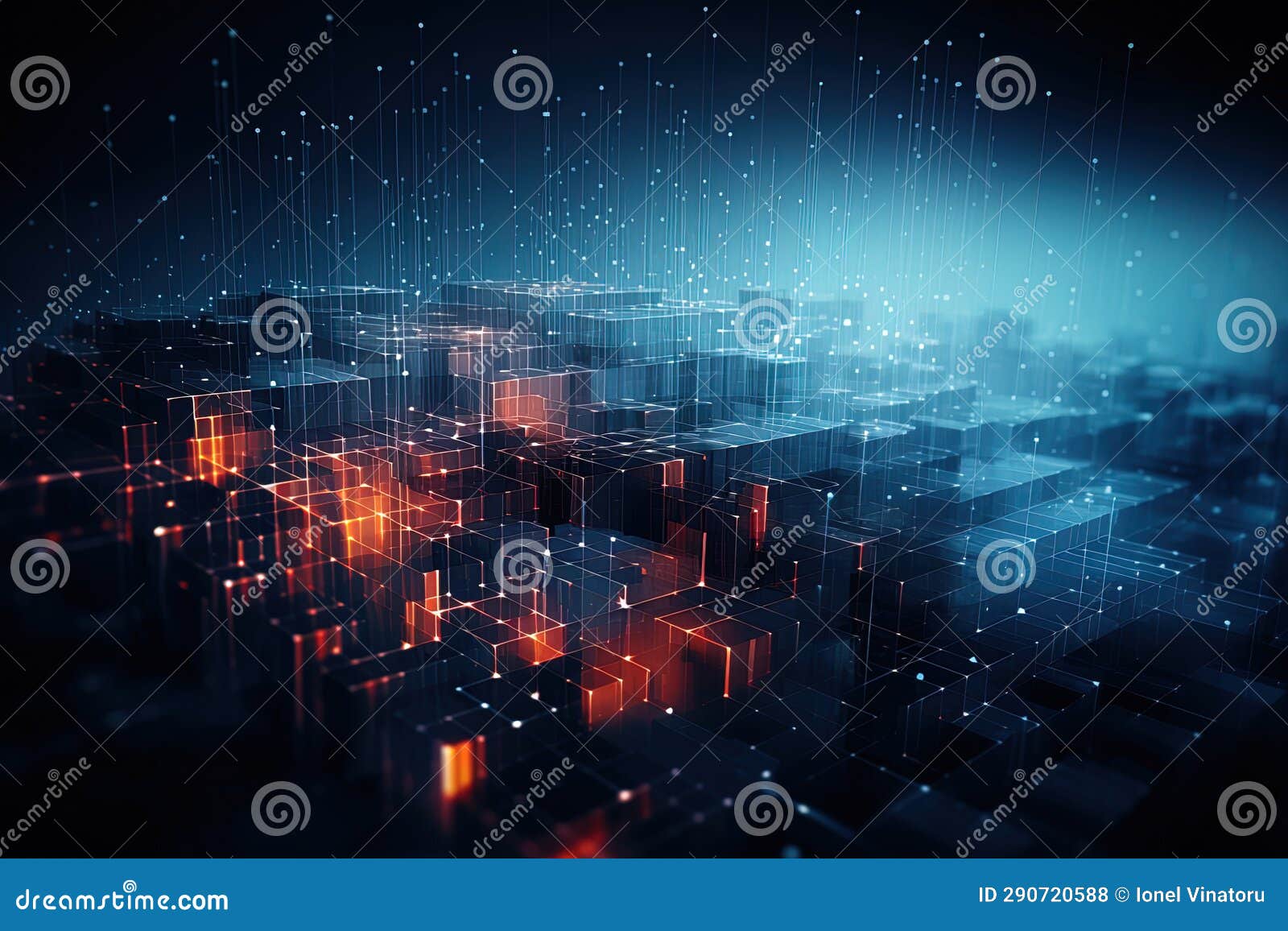 Technological Abstract Background, Data Analysis, Play of Light and ...