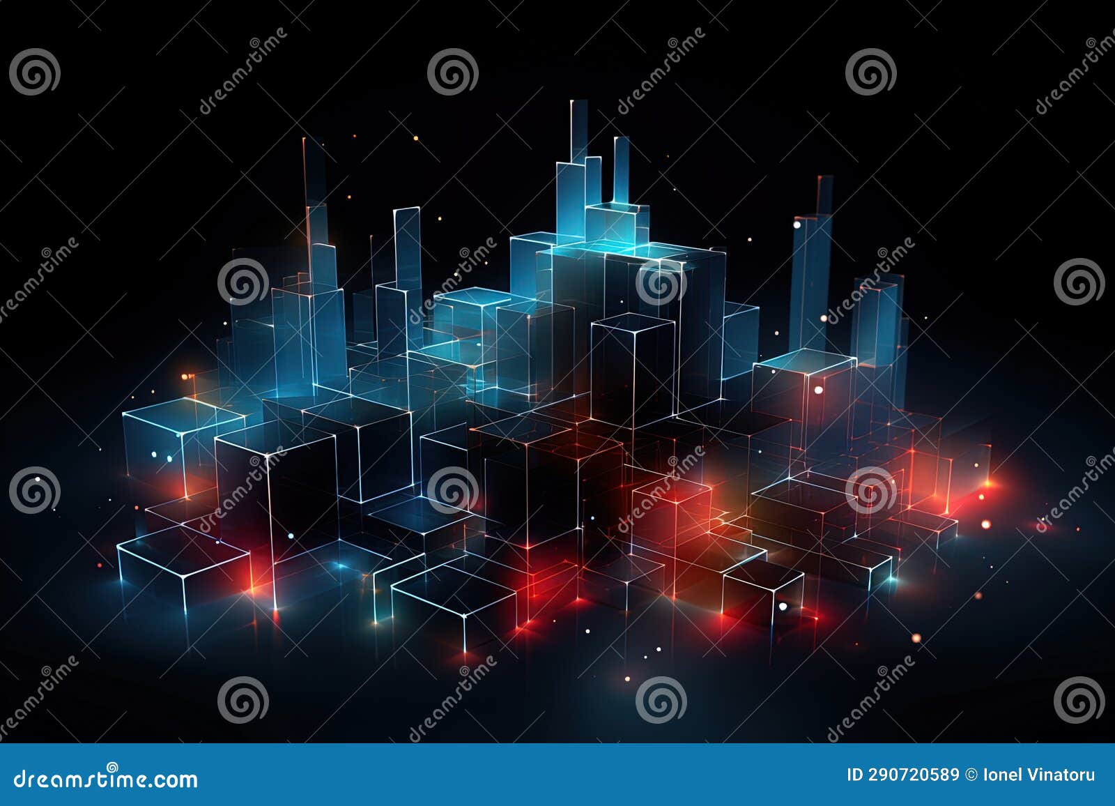 Technological Abstract Background, Data Analysis, Play of Light and ...