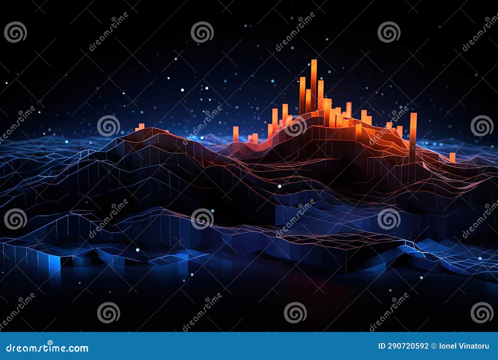Technological Abstract Background, Data Analysis, Play of Light and ...