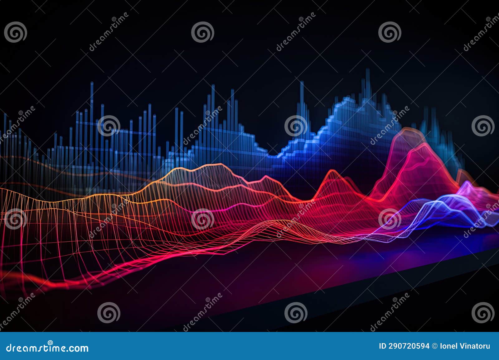 Technological Abstract Background, Data Analysis, Play of Light and ...