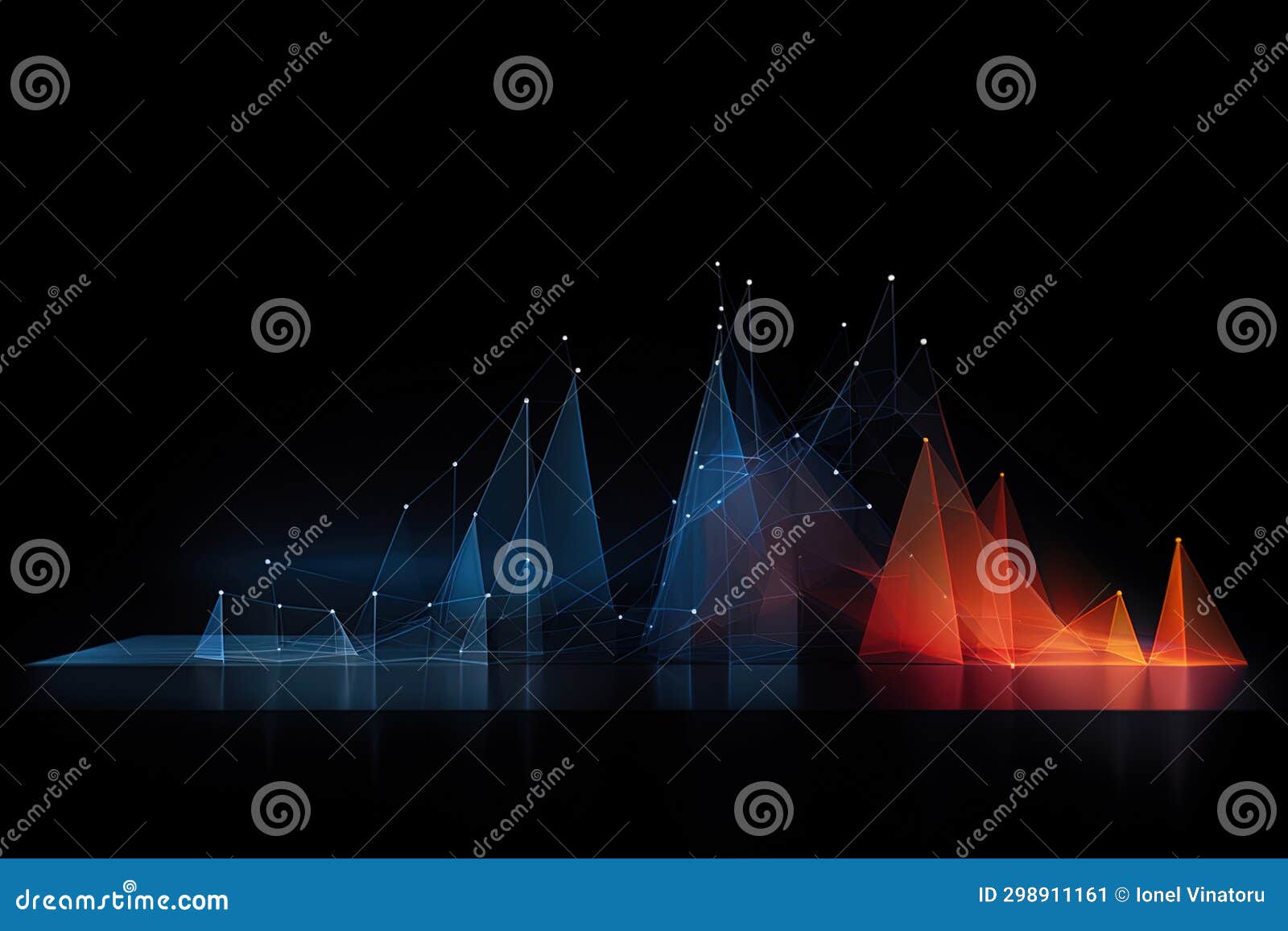 Technological Abstract Background, Data Analysis, Play of Light and ...