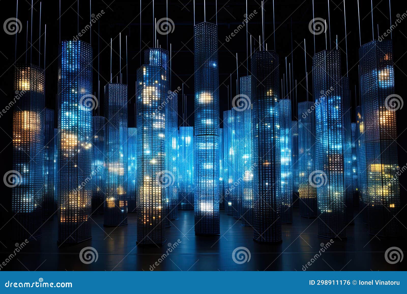 Technological Abstract Background, Data Analysis, Play of Light and ...