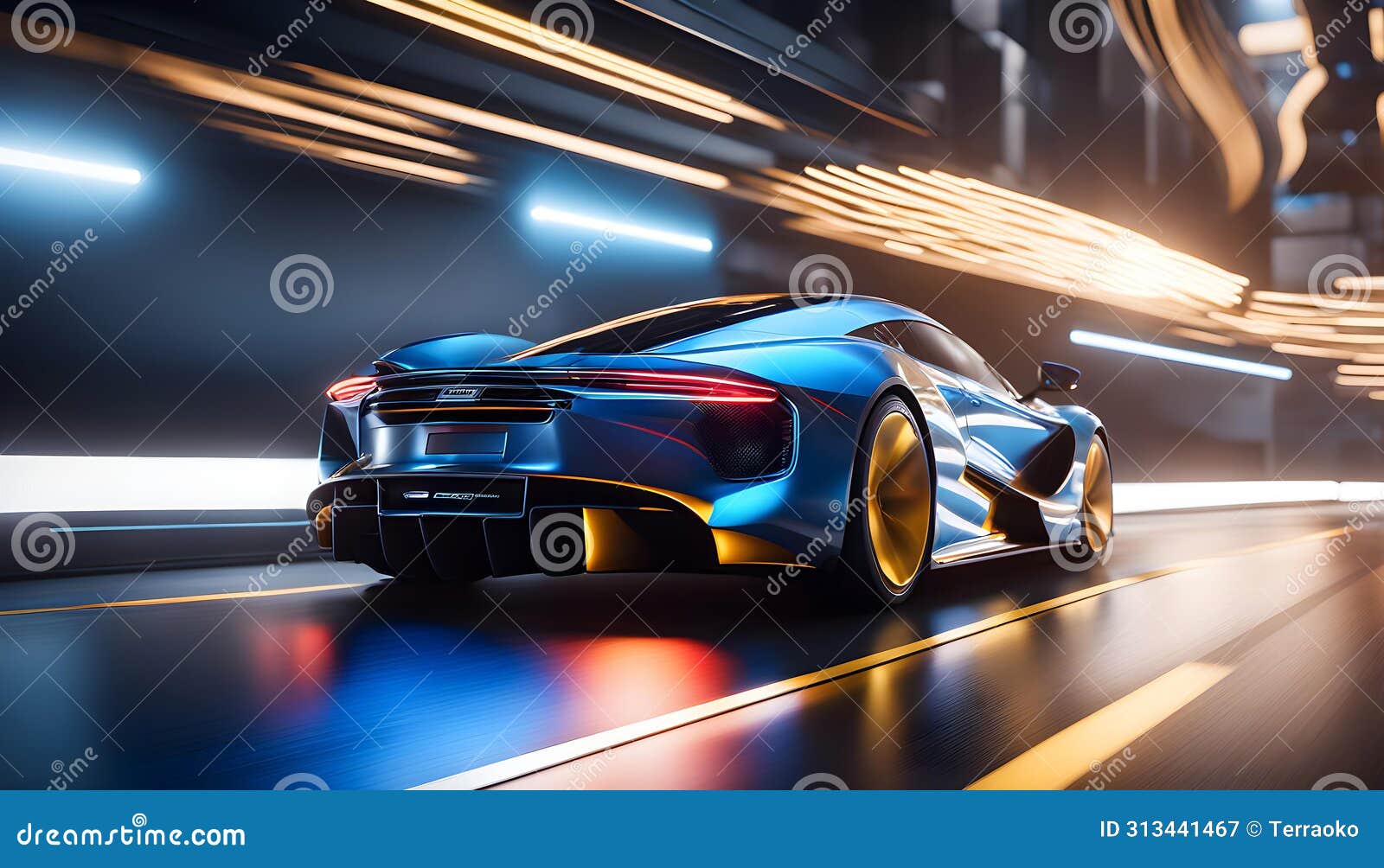 Technological Abstract Background with Racing Car, Modern Car ...