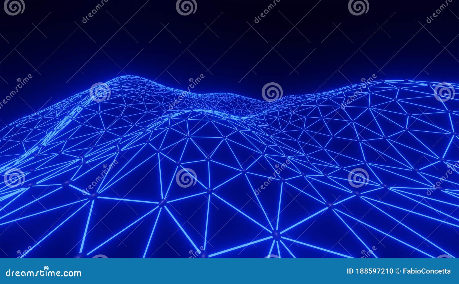 Technological Abstract 3d Background of Triangles with Neon Effect in ...