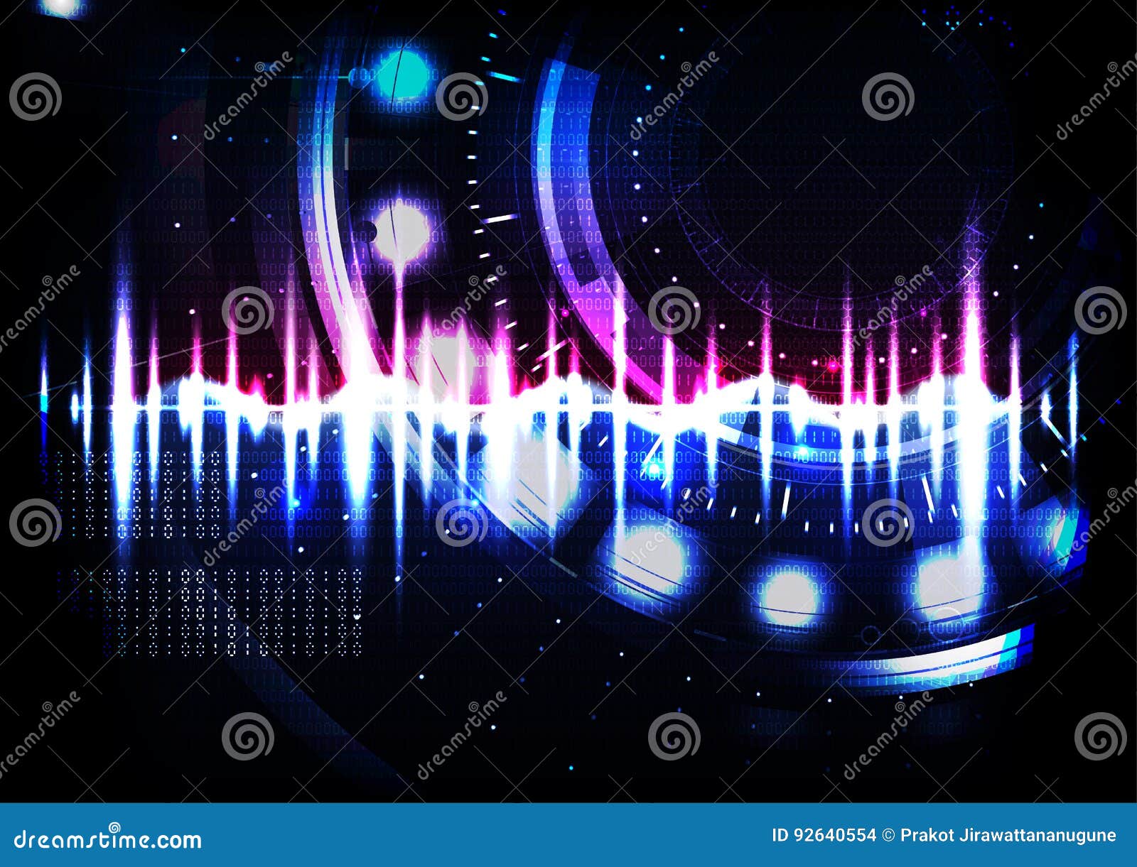 Technological Abstract Digital Pulse Background Vector Stock Vector ...