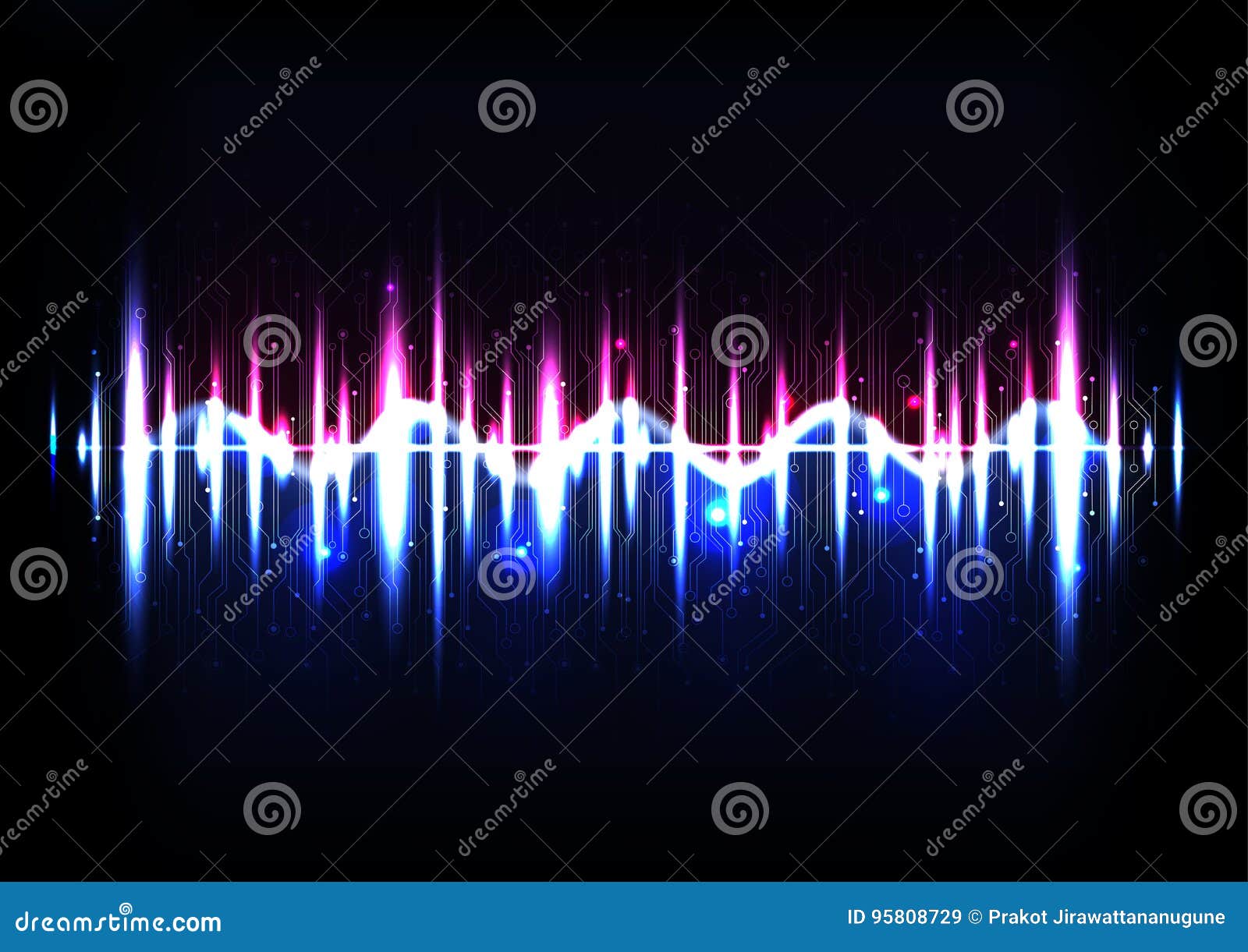 Technological Abstract Digital Pulse Circuit Background Vector Stock ...