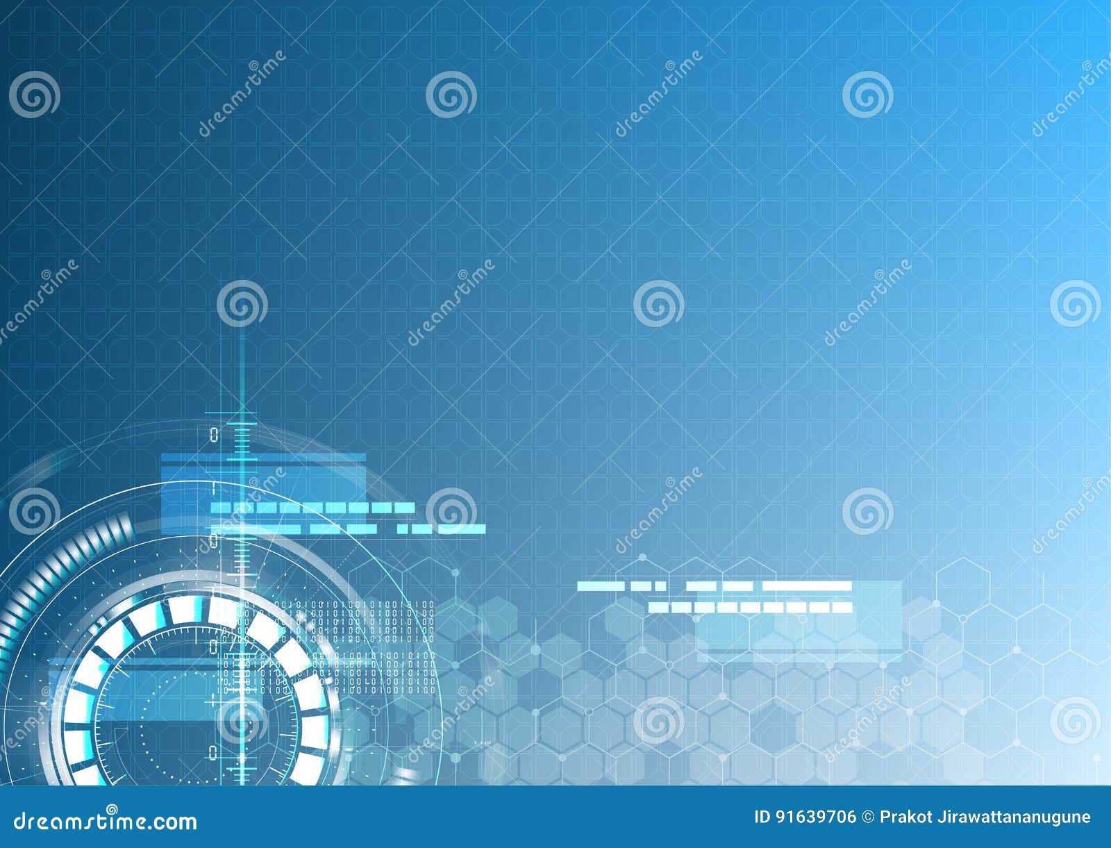 Technological Abstract Hexagon Digital Interface Background Stock ...