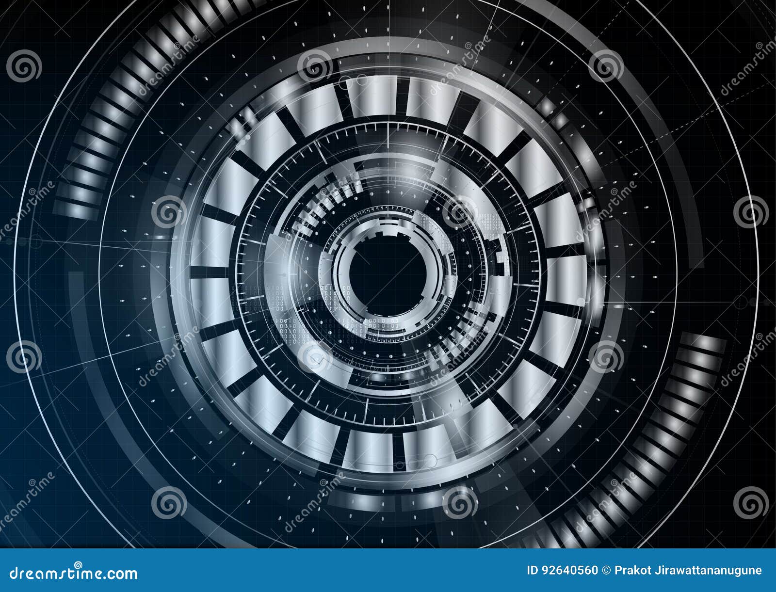 Technological Abstract Metallic Interface Background Vector Stock ...
