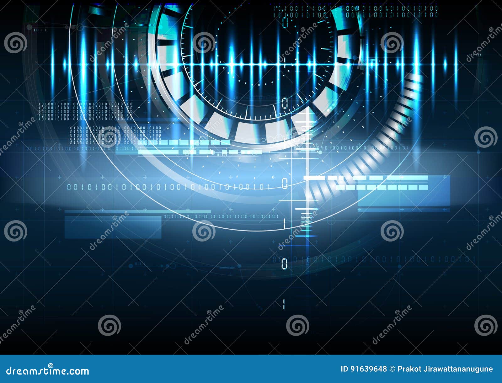 Technological Abstract Pulse Digital Interface Background Stock Vector ...