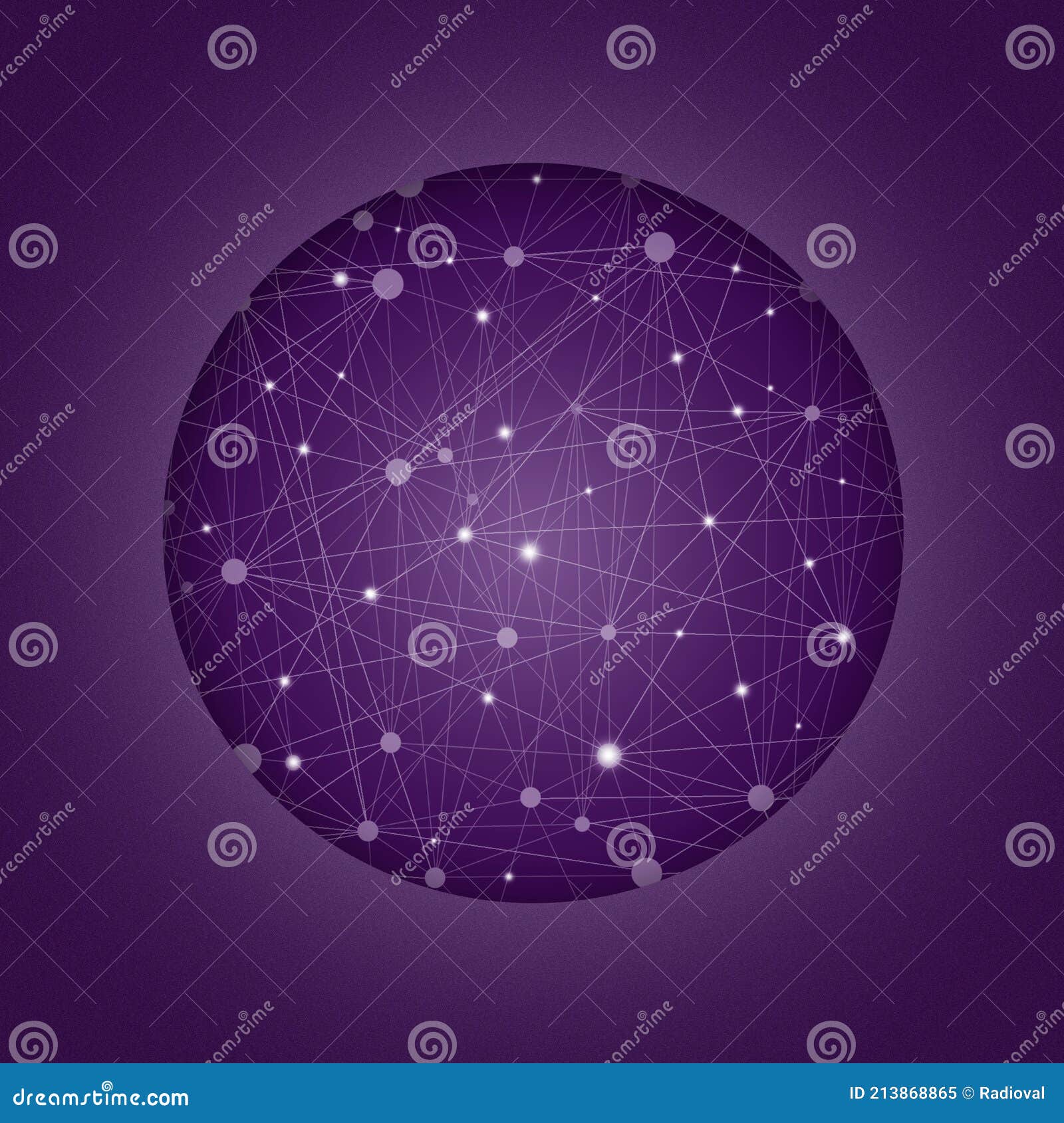 Technological Background, with Internet Grid, on a Dark Purple ...