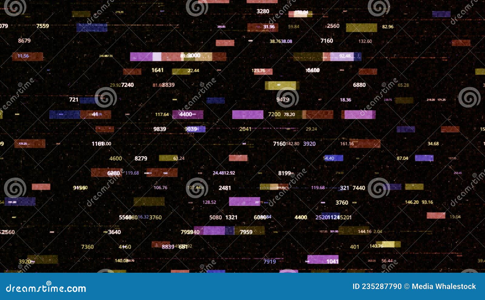 Numeric Data Line Icons Collection Statistics Quantitative Analytics