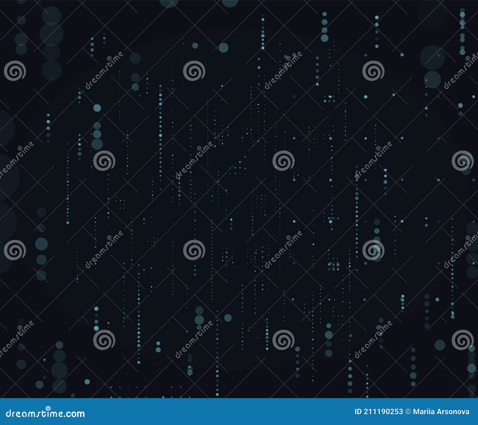Technological Background Vector Illustration.Matrix.Binary Computer Code.Falling Dots. Vector ...
