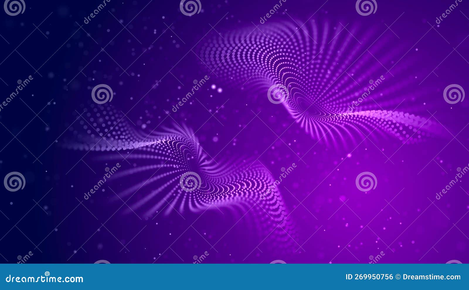 Technological Background. a Wave of Musical Particles Intertwined with ...