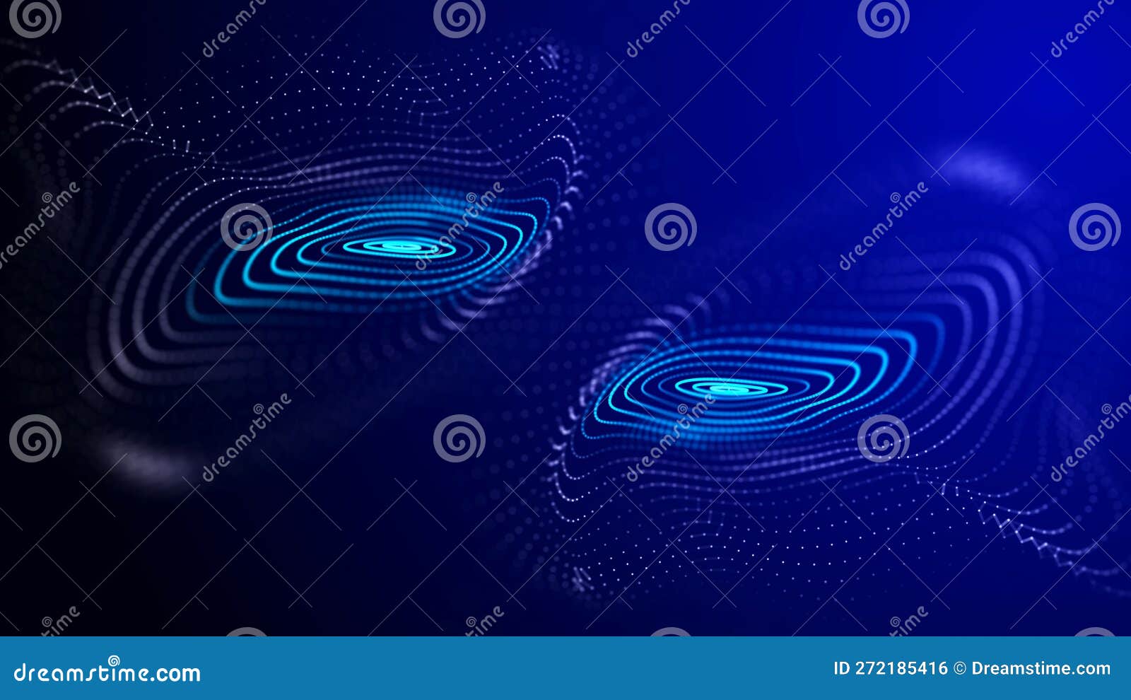 Technological Background. a Wave of Musical Particles Intertwined with ...